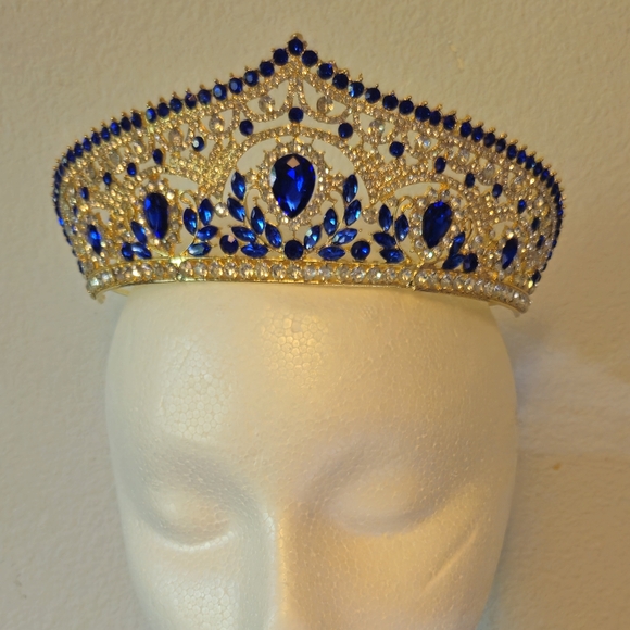 Hair | Nwt Sapphire Blue Rhinestone Tiara Bridal Cosplay Halloween ...